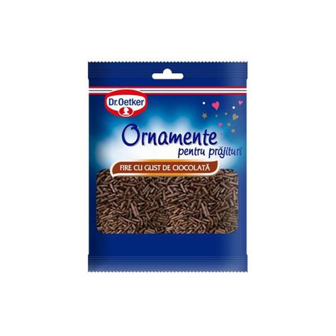 Dr Oetker Ornamente Pentru Prajituri Fire Cu Gust De Ciocolata 30g