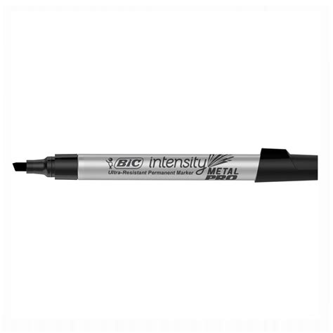 Bic Intensity Metal Pro Permanent Marker Chisel Black Each Winc