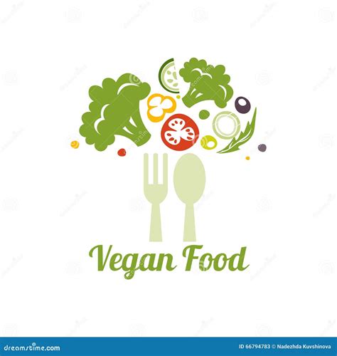 Vegetarian Food Symbol Creative Logo Design Concept For Healthy Food