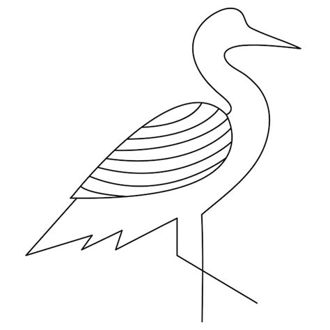 Premium Vector Heron Flying And Standing Vector Illustration Of Continuous Single Line Art