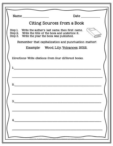 Citing Sources Worksheets Worksheets Worksheet Hero