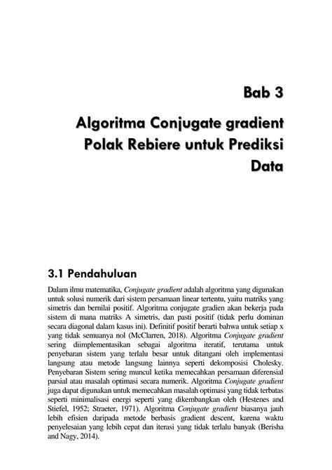 Solution Fix Bab 3 Algoritma Conjugate Gradient Polak Rebiere Untuk