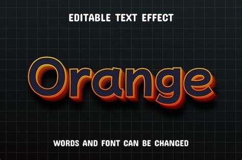 Premium Vector Orange 3d Text Effect