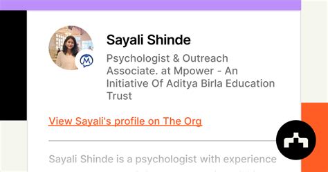 Sayali Shinde Psychologist And Outreach Associate At Mpower An
