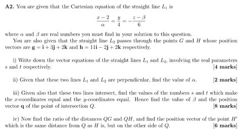 Solved A You Are Given That The Cartesian Equation Of The Chegg