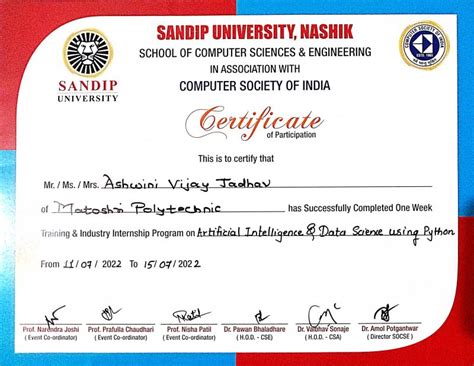 ashwini jadhav on linkedin sandipuniversity aids python