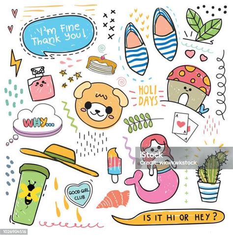 디자인 요소와 손으로 그린 낙서 스타일 벡터 일러스트 레이 션에 아이콘의 집합 개에 대한 스톡 벡터 아트 및 기타 이미지 개 귀여운 낙서 드로잉 Istock