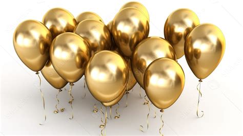 Isolated On White Stunning Golden Balloons For A 20th Anniversary Bash