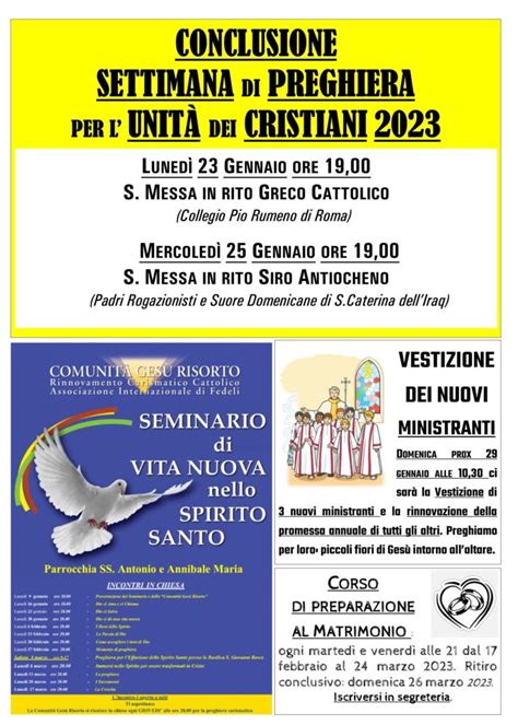 22 GENNAIO 2023 III DOMENICA DEL TEMPO ORDINARIO A SS Antonio E