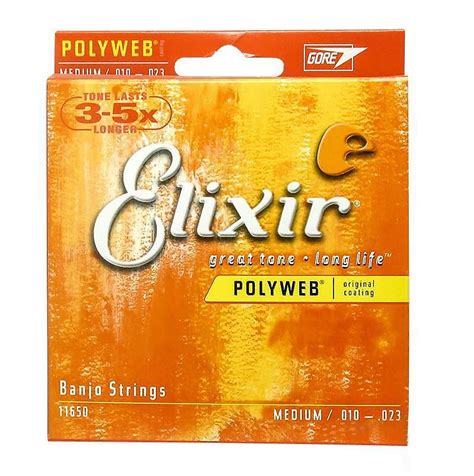 Elixir 11650 Polyweb Nickel Plated Steel Banjo Strings Reverb