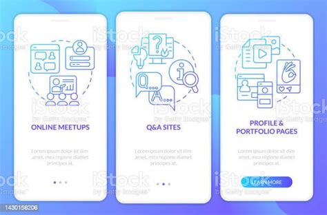 Jaringan Online Biru Gradien Onboarding Layar Aplikasi Seluler