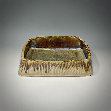 Handmade Rectangular Ceramic Serving Dish Ikebana Container Fruit
