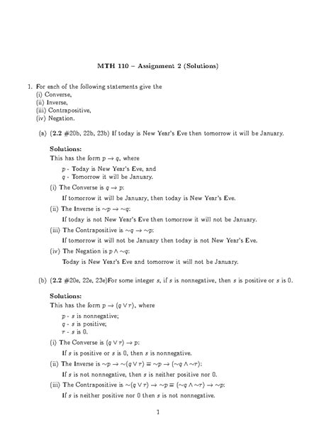 Mth110 Assignment 02 Solutions Mth 110 Assignment 2 Solutions
