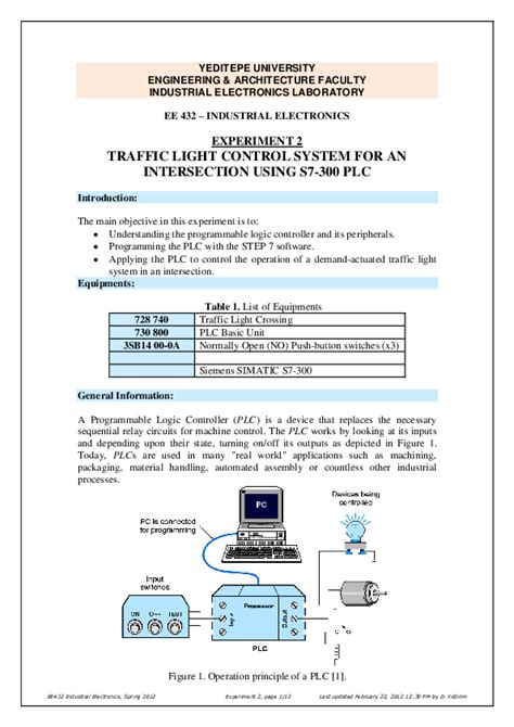 Traffic Light Control System For An Intersection Using S7 300 Plc