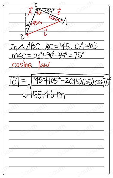 Solved A Jogger Runs 145m In A Direction Of 20 Degree East Of North