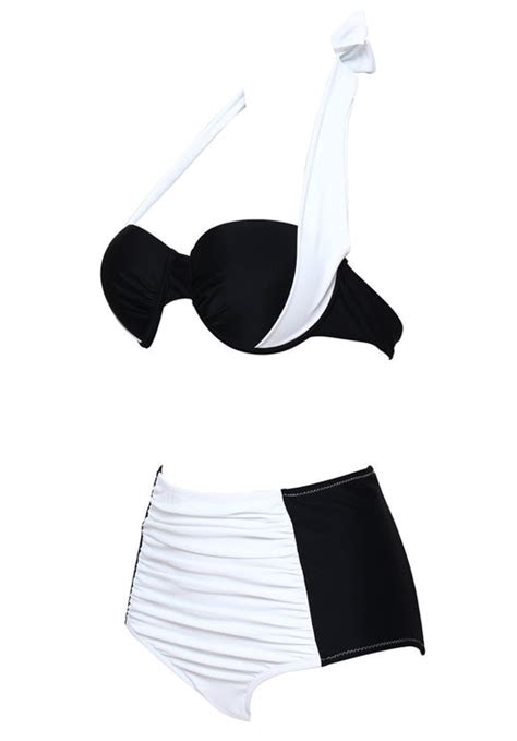 Double Colored Padded Push Up Halter Bikini Set Zorket