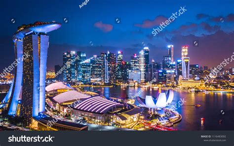 Singapore Skyline At Night