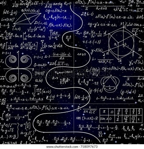 Mathematical Vector Endless Seamless Pattern Formulas Stock Vector Royalty Free