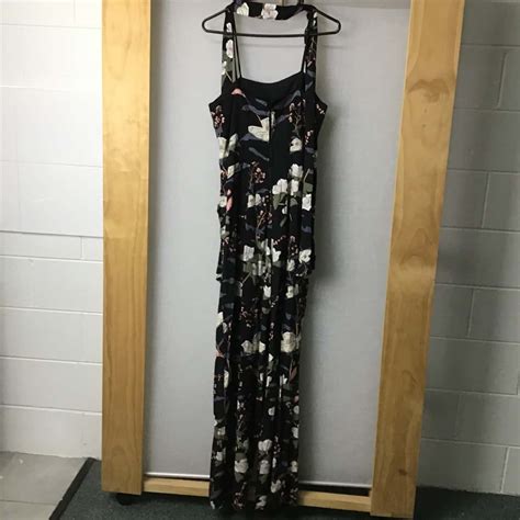 Cinderella After Midnight Womens Size 10 Jumpsuit With Black Background And Multicoloured Floral