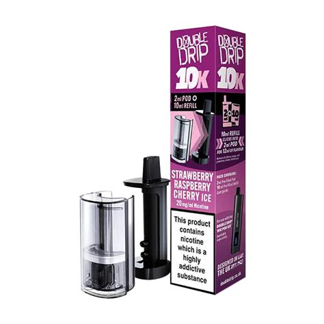 Strawberry Raspberry Cherry Ice Double Drip 10k Refill Pack Ecigwizard