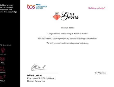 Shravan Kumar Yadav On Linkedin Tcsgems Tcs 14 Comments