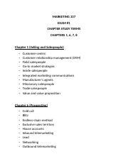 MKT 337 EXAM 1 STUDY TERMS 2 1 Docx MARKETING 337 EXAM 1 CHAPTER