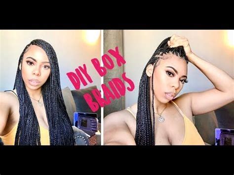 Braiding My Own Box Braids Tutorial DIY YouTube