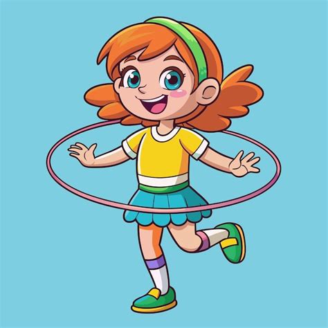 Premium Vector Girl Hula Hooping Cartoon Vector Graphic