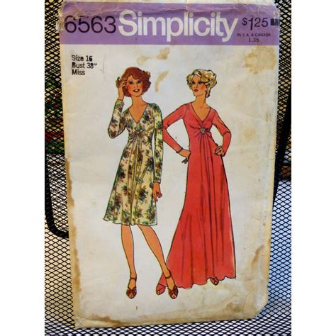Gathered Front Dress Pattern V Neck Long Sleeves Flared Etsy