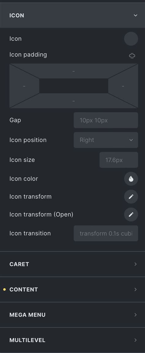 Why Have Dropdown Settings In Nav Nestable Elements When They Already