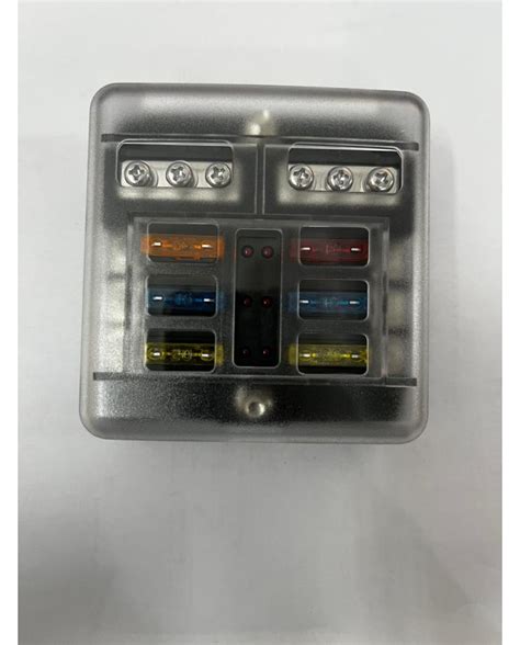 Fuse Box 1 In And 6 Out With Negative Bus Bar And Led Indicator