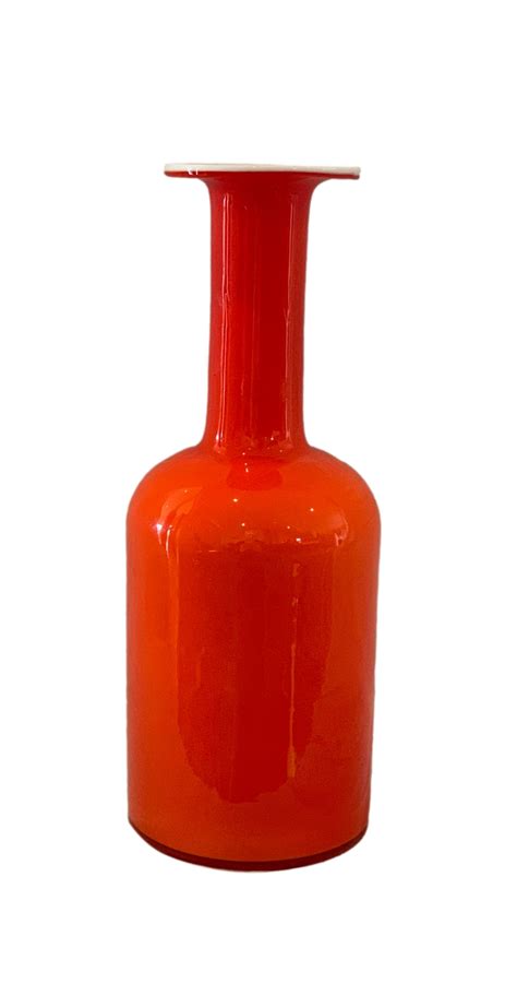 Pre Owned And Refurbished Kastrup Holmegaard Small Orange And White