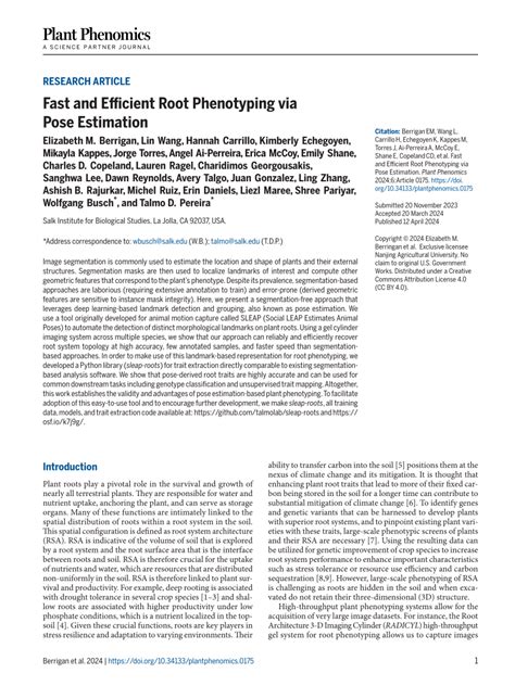 Pdf Fast And Efficient Root Phenotyping Via Pose Estimation
