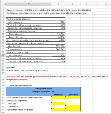 Solved Hayword Inc Uses Weighted Average Costing And Has