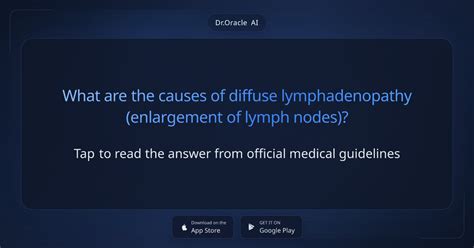 What Are The Causes Of Diffuse Lymphadenopathy Enlargement Of Lymph Nodes