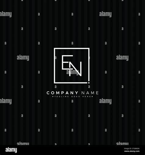 Creative Logo For Initials En In Monogram Style Vector Template For