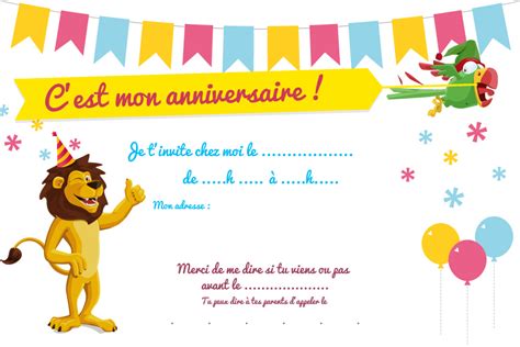 Cartes Dinvitation Danniversaire à Imprimer Le Club Du King