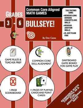 Common Core Aligned Math Games Bullseye A Fun Long Division Game For