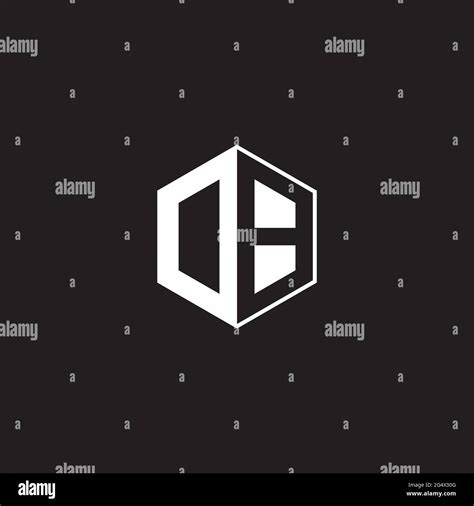 OB DB Logo Monogram Hexagon With Black Background Negative Space Style