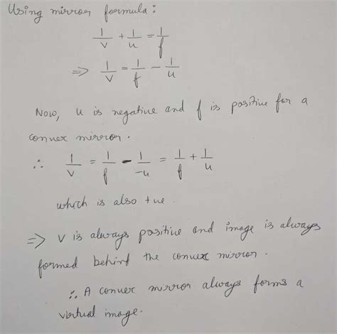 Derive Mirror Equation A Convex Mirror Using It Show That A Convex