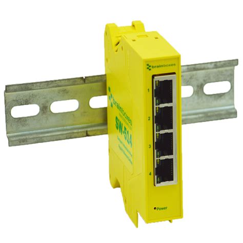 Sw Compact Port Industrial Gigabit Ethernet Switch Din Rail Mountable Brainboxes