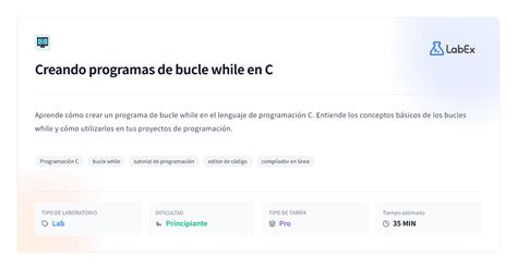 Programación C Tutorial De Bucle While Labex