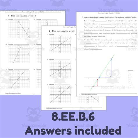slopes and graphs worksheet by teach simple