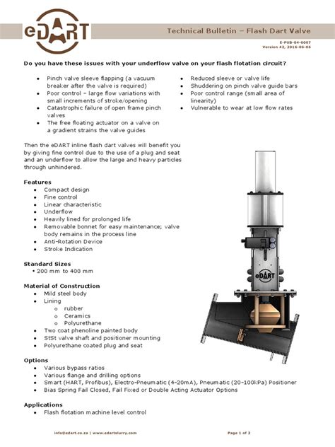 Edart Flash Dart Valve Pdf Valve Actuator