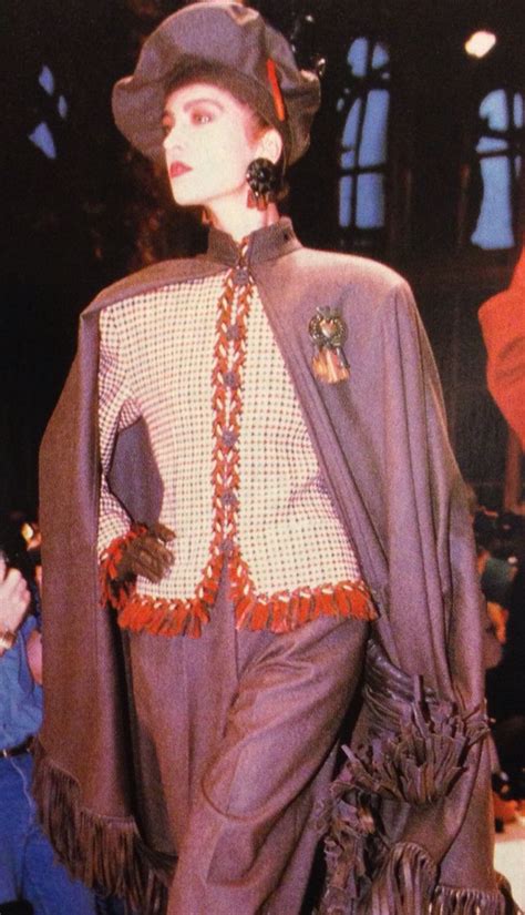 Jean Louis Scherrer A W 1987 Wool Fringe Jacket Pants And Poncho