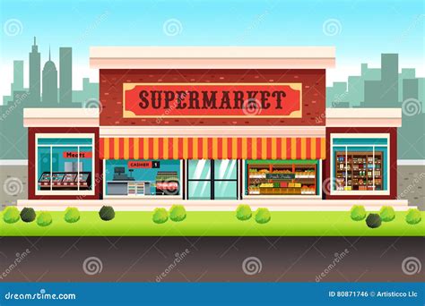 Supermarket Grocery Store Stock Vector Illustration Of Store 80871746
