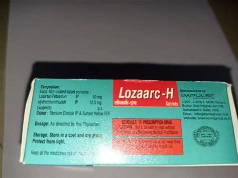 Lozaarc H Tab Losartan Potassium 50 Mg And Hydrochlorothiazide 125 Mg