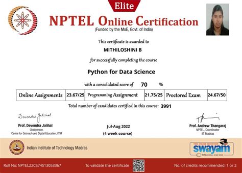 mithiloshini b on linkedin pythonfordatascience nptel elitecertification datascience…