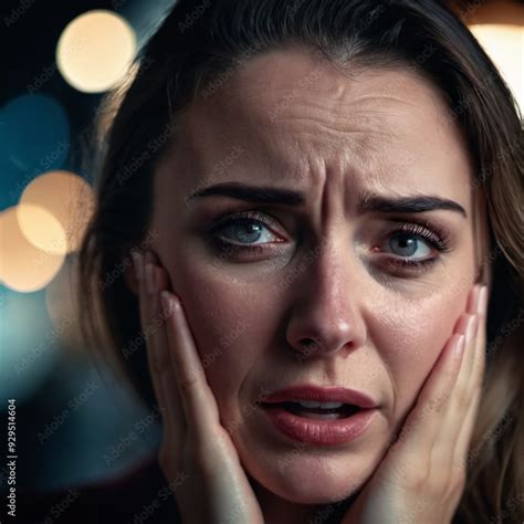 Woman Expresses Deep Emotions While Crying In Outdoor Setting During