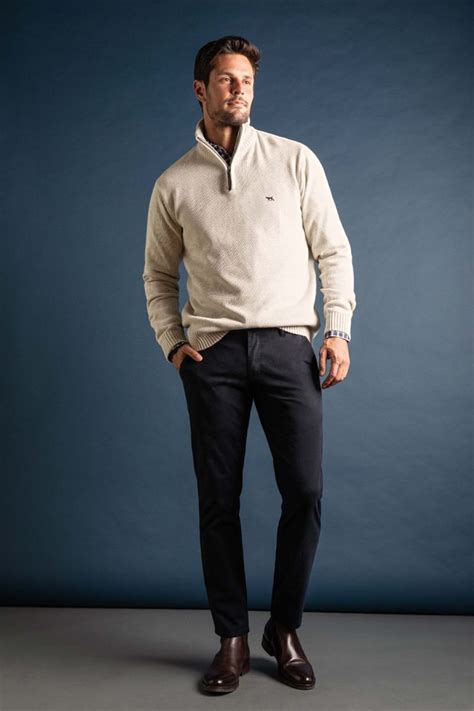 A Quarter Zip Sweater In A Melange Cotton Combining The Comfort And